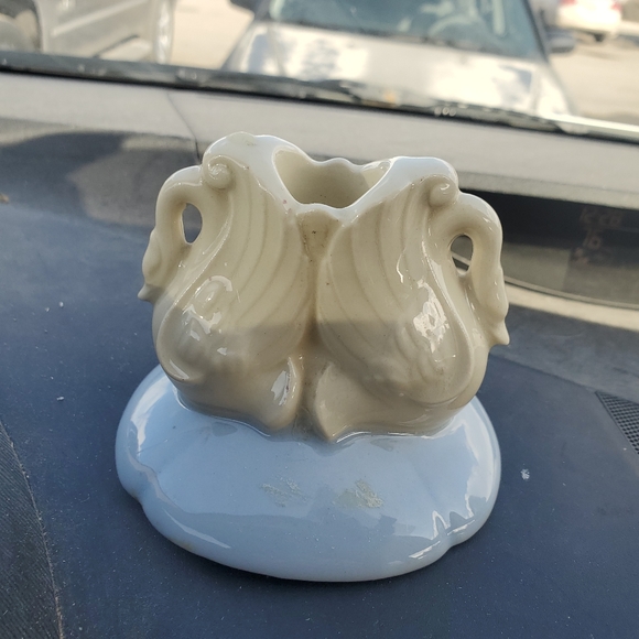 Accents | Vintage Chadwick China White Art Pottery Swan Candle Holder ...